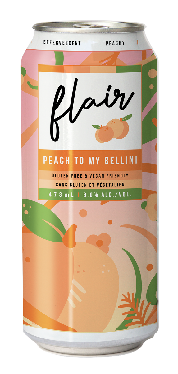 Flair Peach Bellini Cocktail Cider 24x473 mL – United Craft